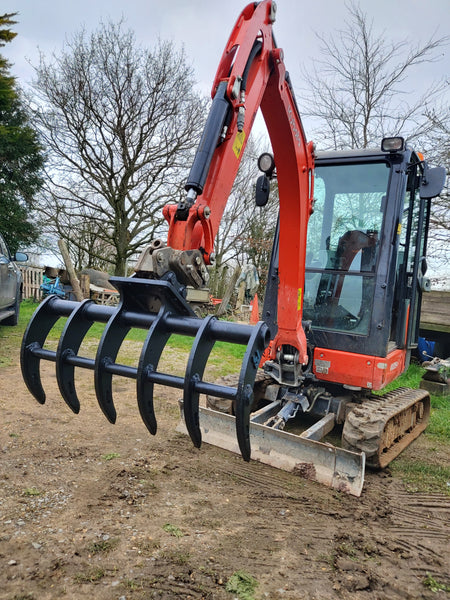 FR1-N Narrow Excavator Forestry Root Rake - 1-2 Tonne - 900mm – JB ...