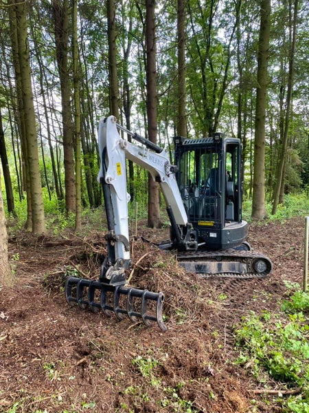 FR2 Excavator Forestry Root Rake - 2-4 Tonne - 1300mm – JB Equipment Ltd