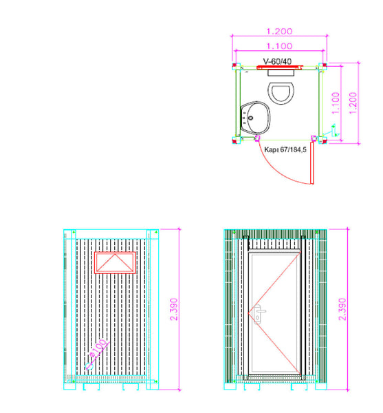 Prefab Single Mains Toilet Block - Grey & Green – JB Equipment Ltd