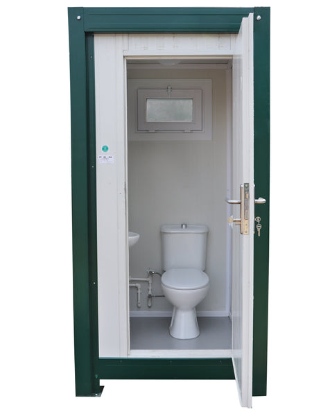 Prefab Single Mains Toilet Block - Grey & Green – JB Equipment Ltd